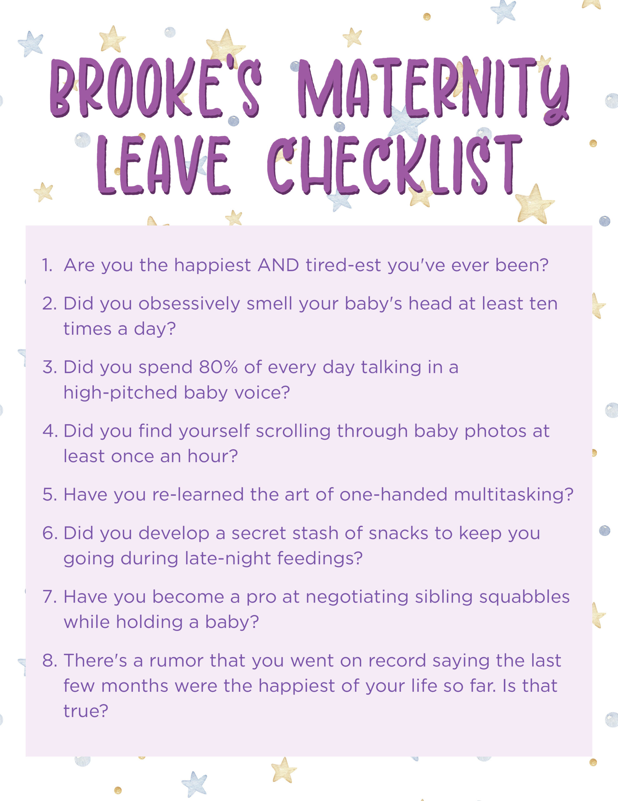 Brooke's Maternity Leave Checklist - Studio 5