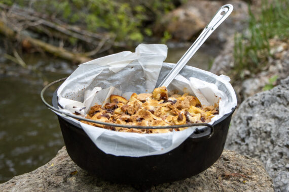 S'mores in the Dutch oven! This take on bread pudding will be a summer ...